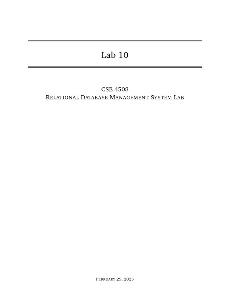 CSE 4508 RDBMS Lab Task Winter 2024 | PDF