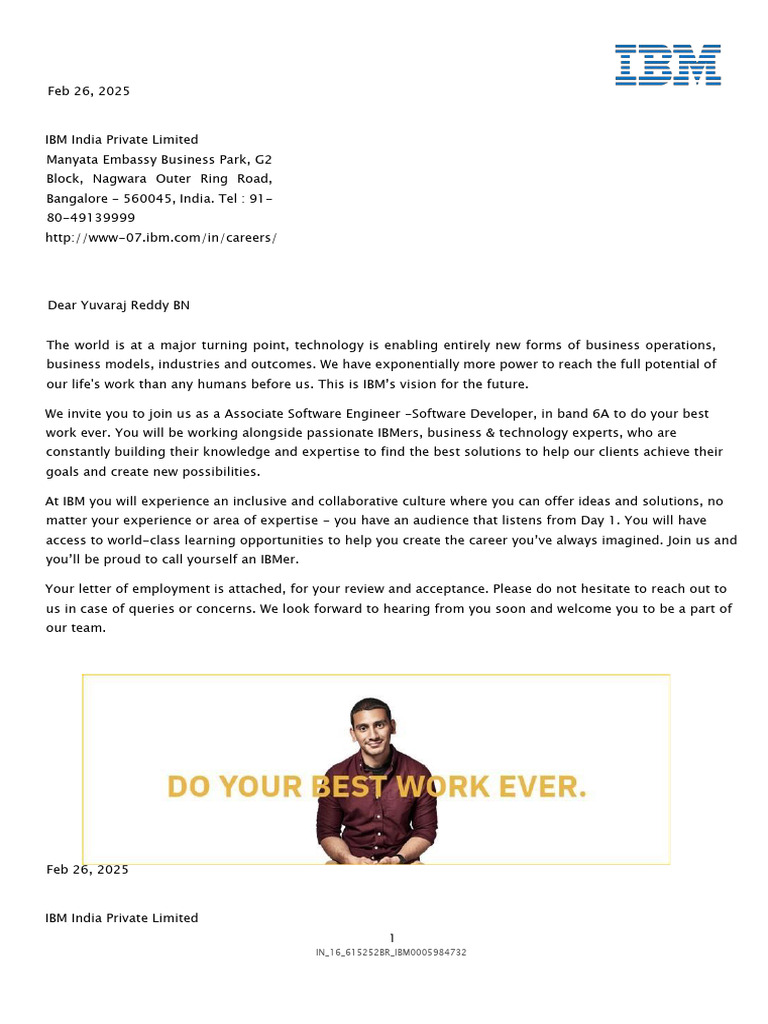 OfferLetter - Yuvaraj Reddy BN | PDF | Insurance | Employment