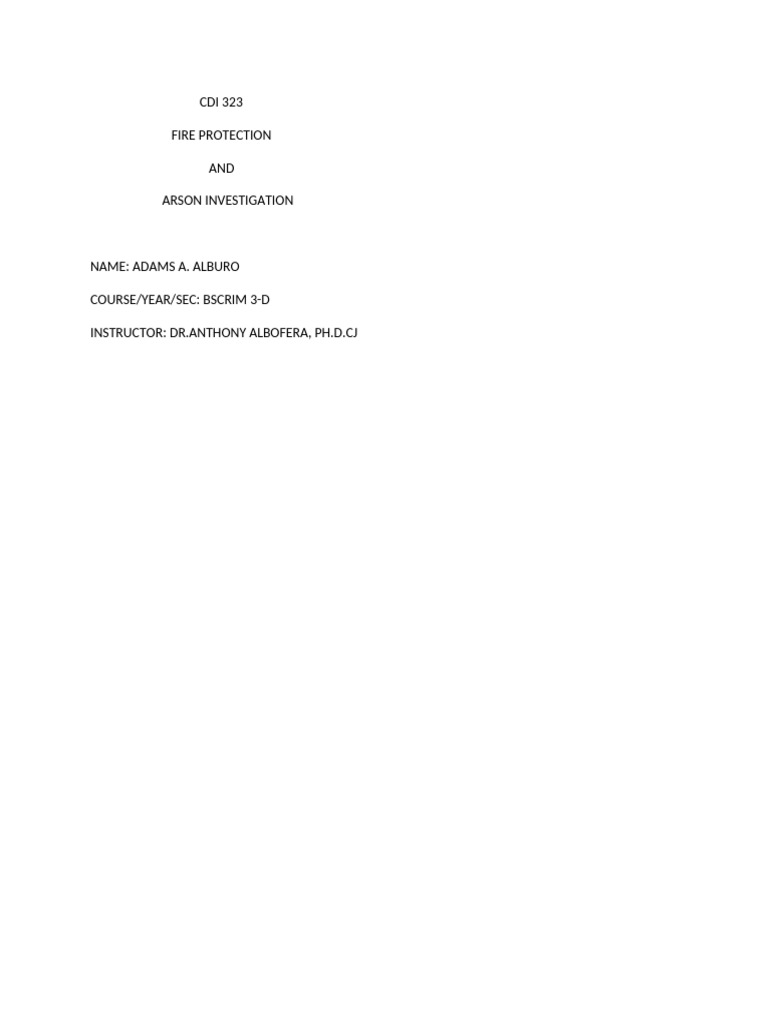 Fire Protection & Arson Investigation | PDF
