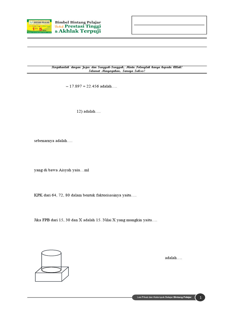 To Intensif 4 Us MTK 2024-2025 | PDF