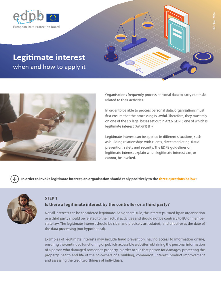 EDPB Guidelines on Legitimate Interest 2024 | PDF | Fundamental Rights ...