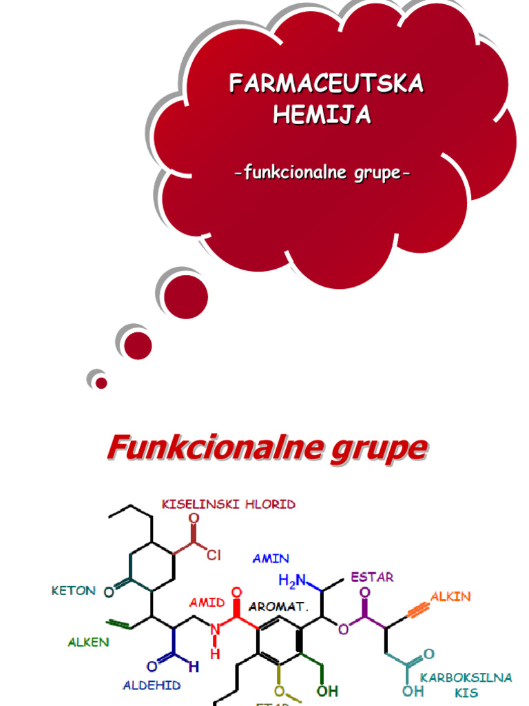 Farmaceutska Hemija: - Funkcionalne Grupe | PDF