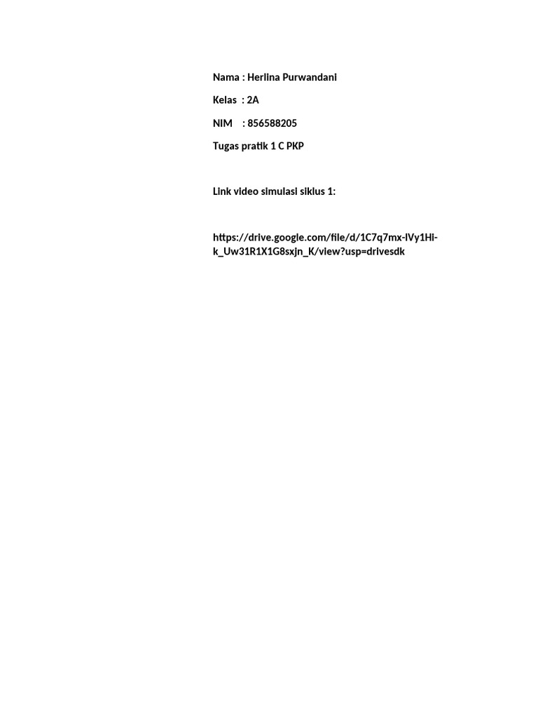 tugas pratik 1 c PKP_Herlina Purwandani_856588205_2A | PDF