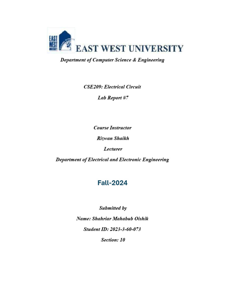 CSE209-Simulation-Experiment-1-Lab-Report (1) | PDF | Resistor | Voltage