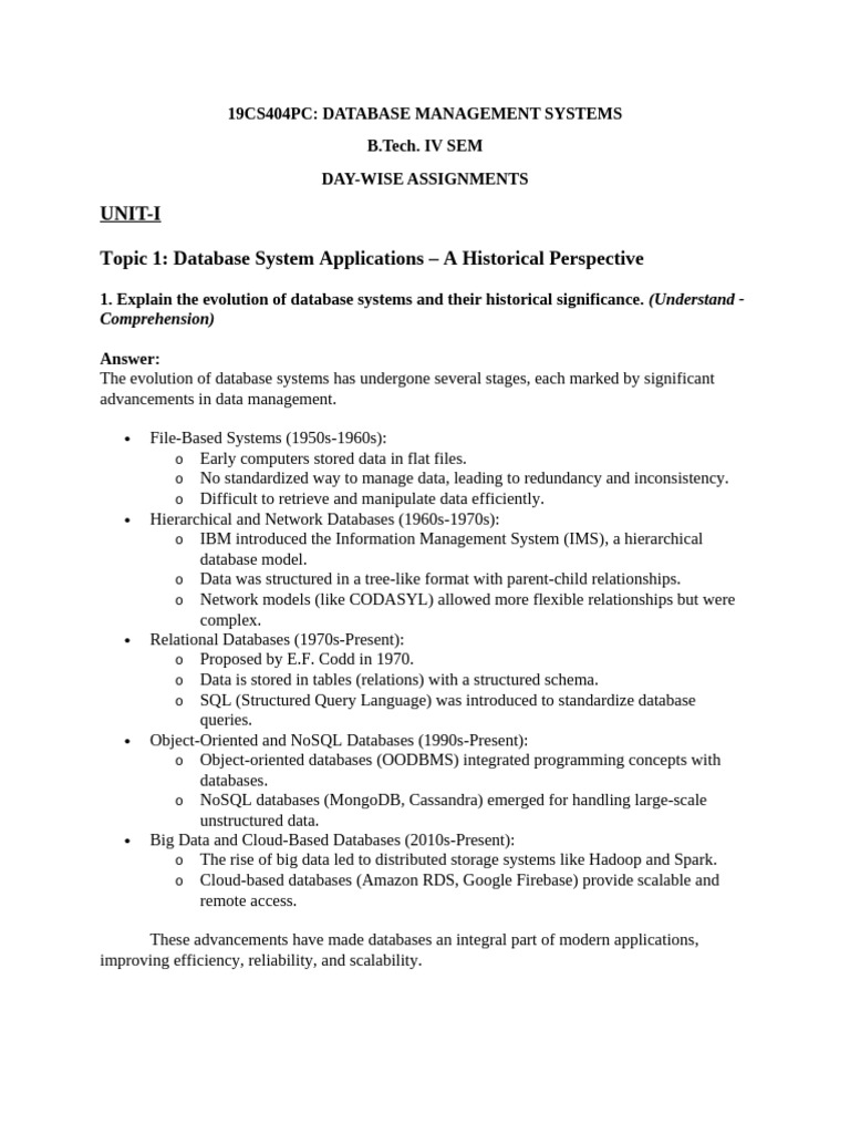 DBMS Question Bank With Answers | PDF | Databases | Relational Database