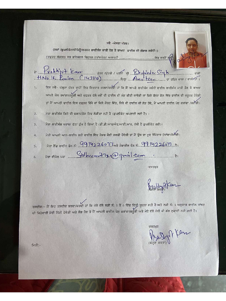 Self Declaration Form | PDF