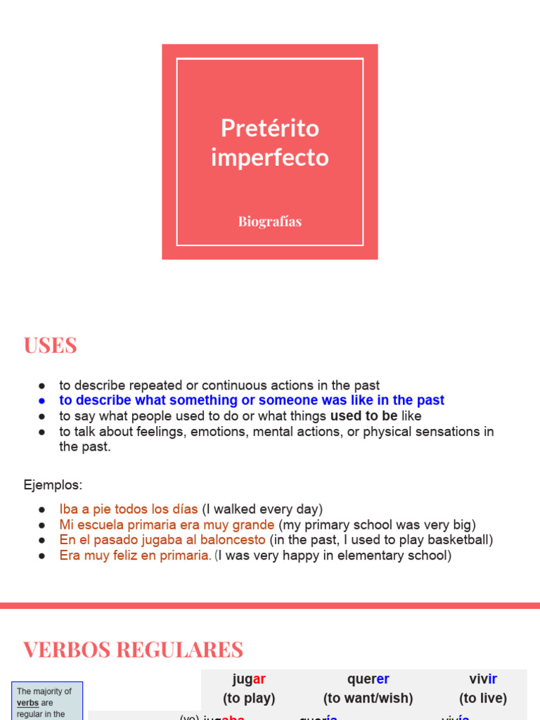 Pretérito imperfecto (biografía) | PDF