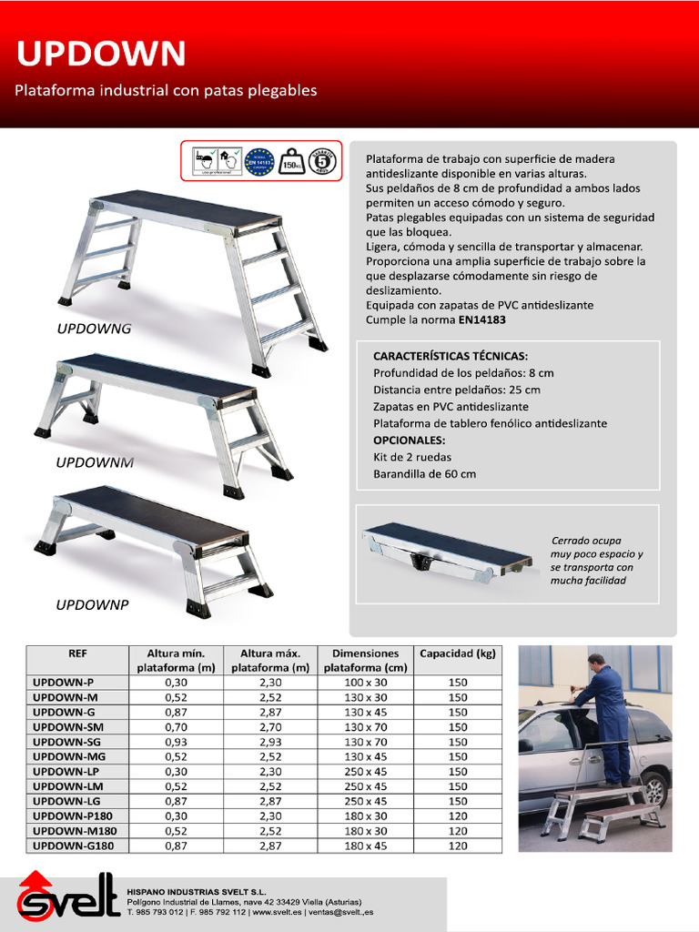 Svelt Ficha Tecnica Updown S-P | PDF