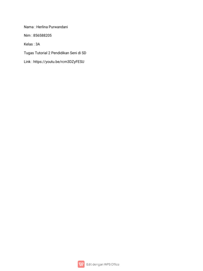 TT2 Pendidikan Seni Di SD_Herlina Purwandani_856588205_3A | PDF