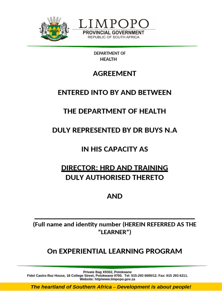 LP - Experiential Learner Contract 2 | PDF | Indemnity | Contractual Term