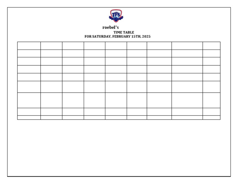 Time Table for Saturday February 15 2025 | PDF | Physical Sciences | Natural Sciences