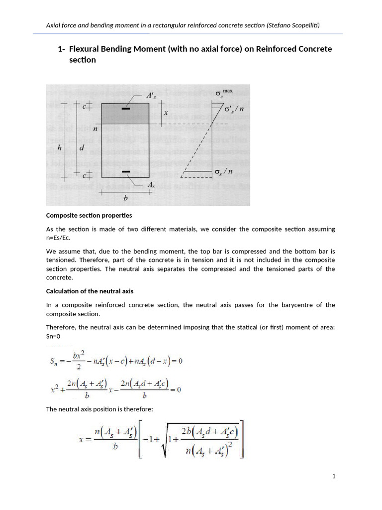 Neutral Axis of RC Section | PDF | Bending | Stress (Mechanics)