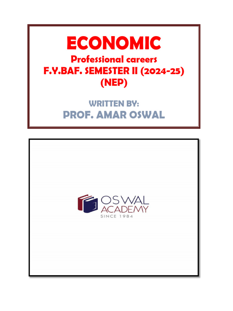 Economics for BAF Students | PDF