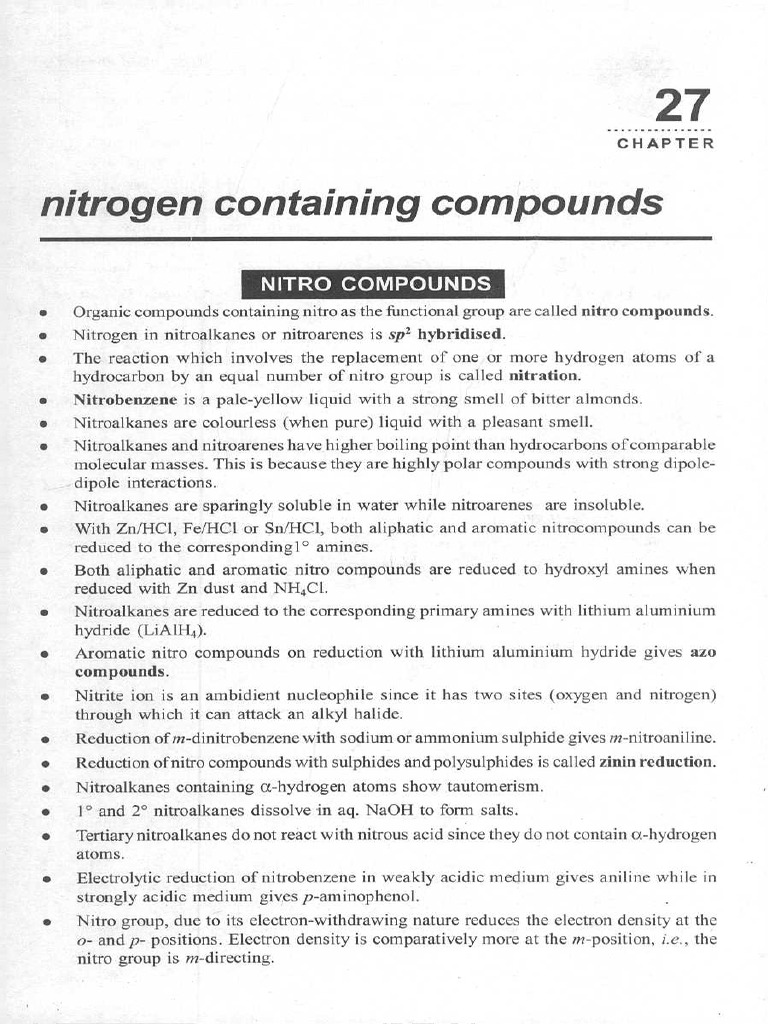 Nitrogen Containing Compounds | PDF