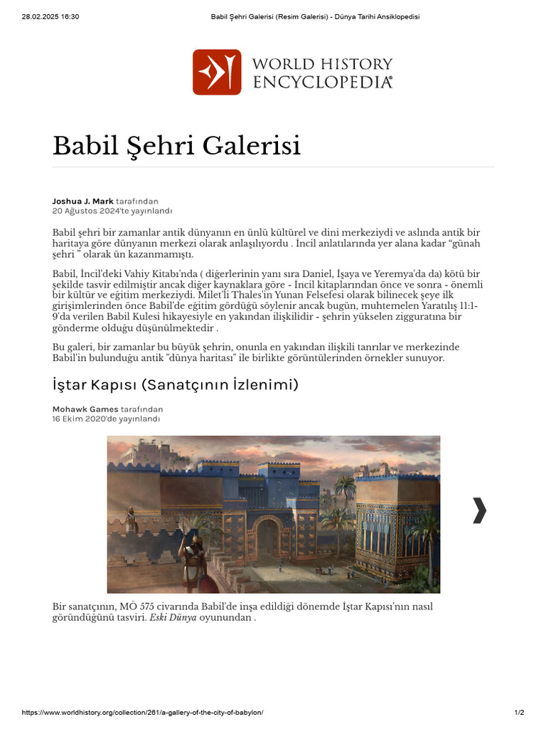 Babil Şehri Galerisi (Resim Galerisi) - Dünya Tarihi Ansiklopedisi | PDF
