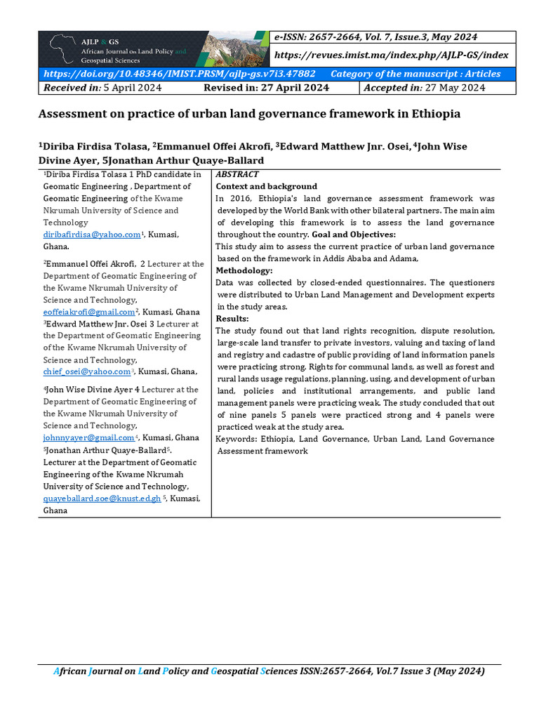 860 875 47882 Diriba AJLP&GS-EN | PDF | Governance | Ethiopia
