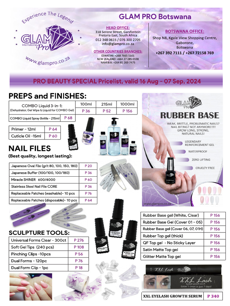 GLAM PRO Pricelist 2024 PB BW | PDF