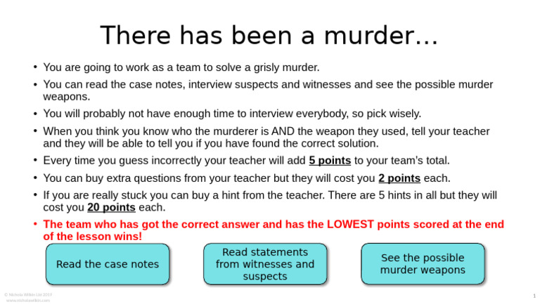 Murder Mystery at the Museum Game | PDF