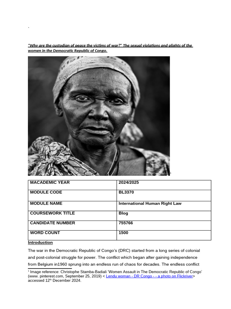 International Human Right Blog Summative. | PDF | Democratic Republic ...