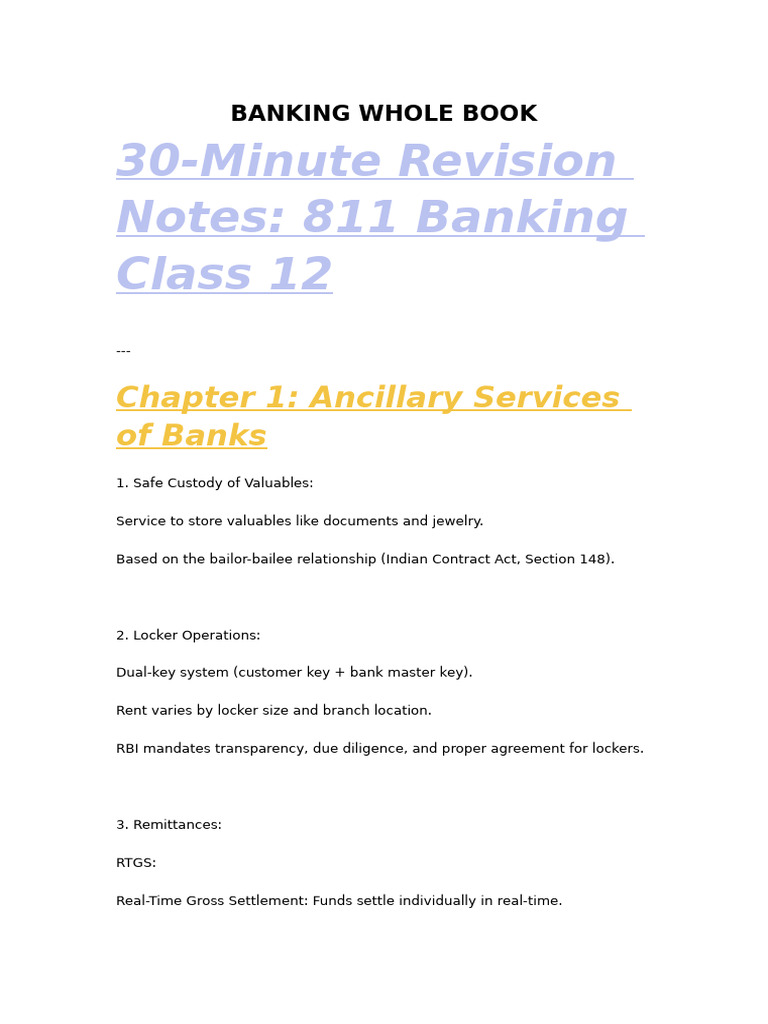Banking Whole Book | PDF | Reserve Bank Of India | Banks