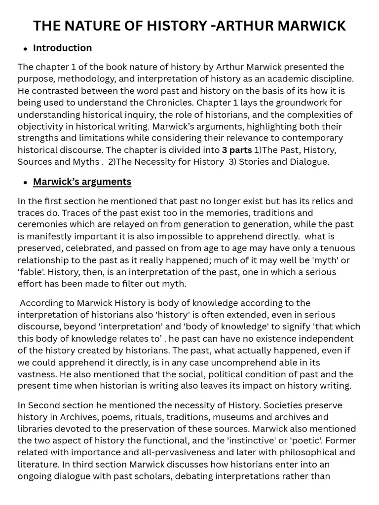 The Nature of History - Arthur Marwick | PDF | Historian | Liberal Arts ...