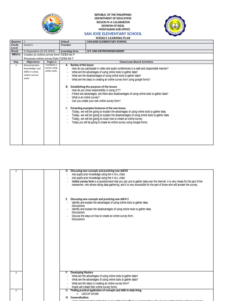 WLP_TLE-6_Q1_W5-ICT | PDF | Educational Technology | Learning