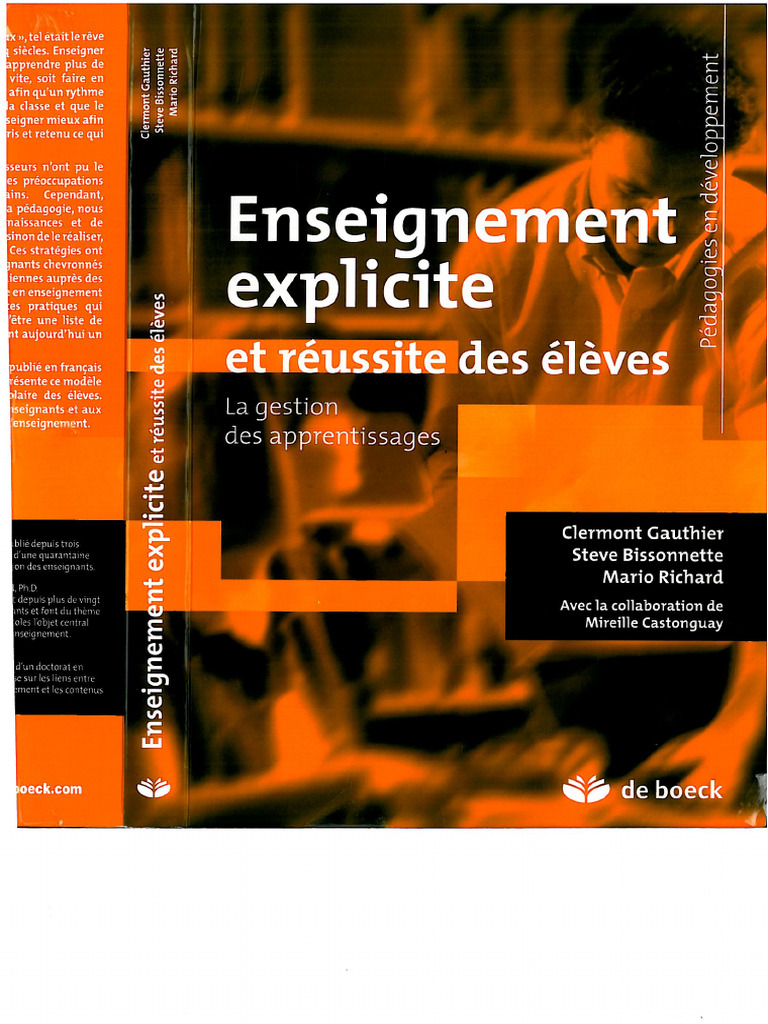 Enseignement Explicite Et Réussite Des Élèves | PDF