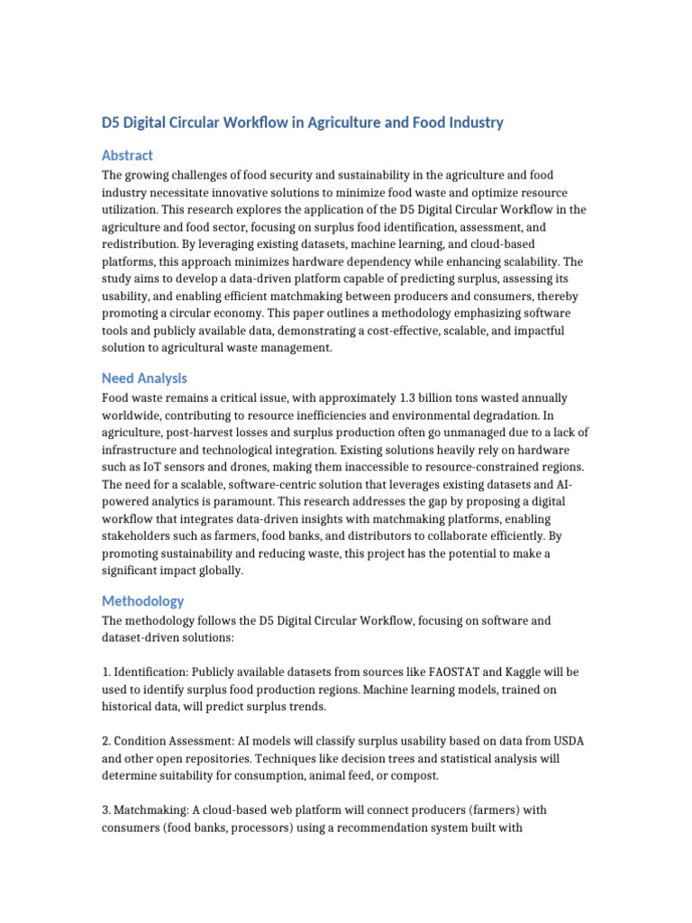 D5 Digital Circular Workflow in Agriculture | PDF | Agriculture | Analytics