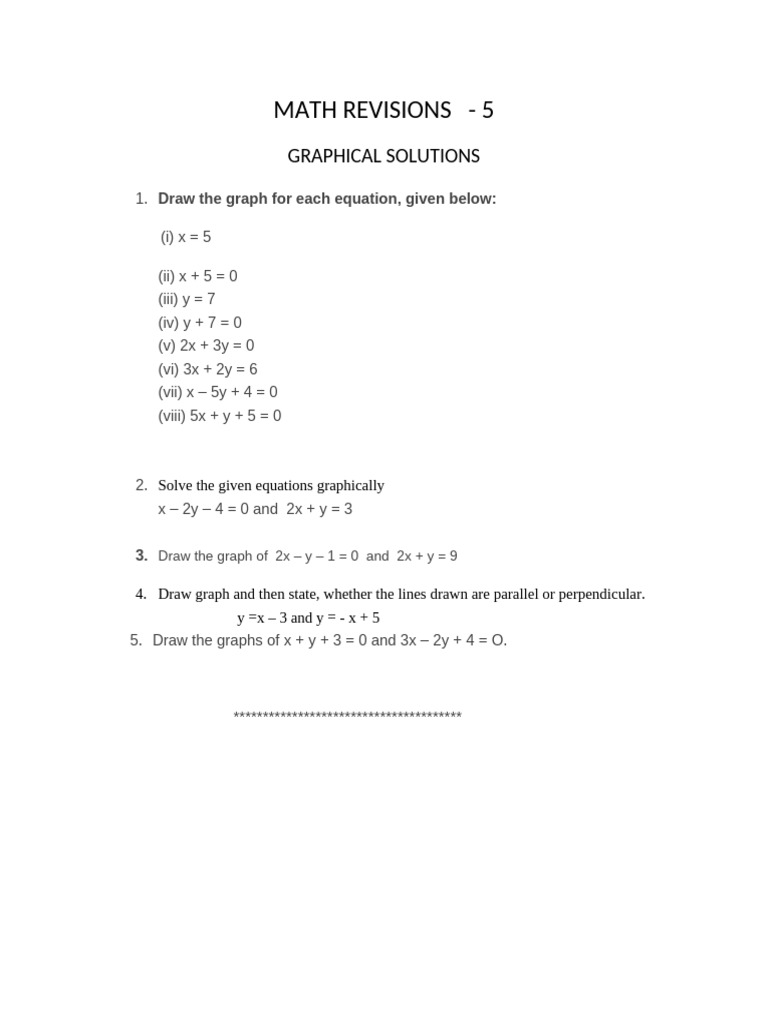Graphical Solutions for Math Equations | PDF