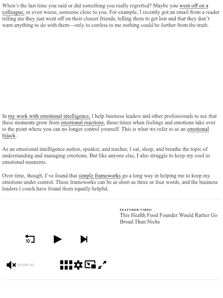 Emotional Intelligence To Deal With Hurtful Comments | PDF