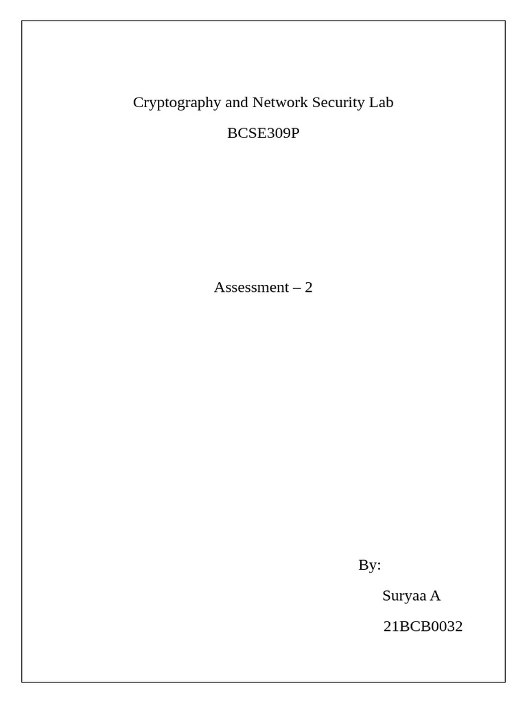 Cryptography and Network Security Lab 1 | PDF | Key (Cryptography) | Computer Security