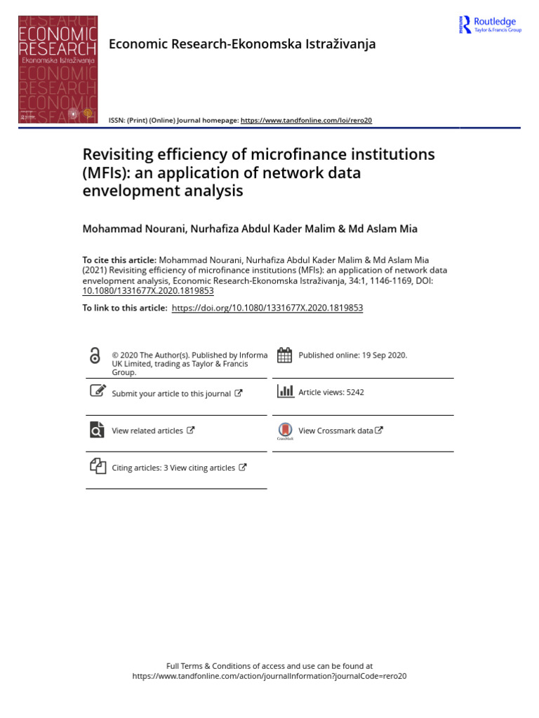 24-Revisiting Efficiency of Microfinance Institutions - MFIs - An Application of Network Data ...