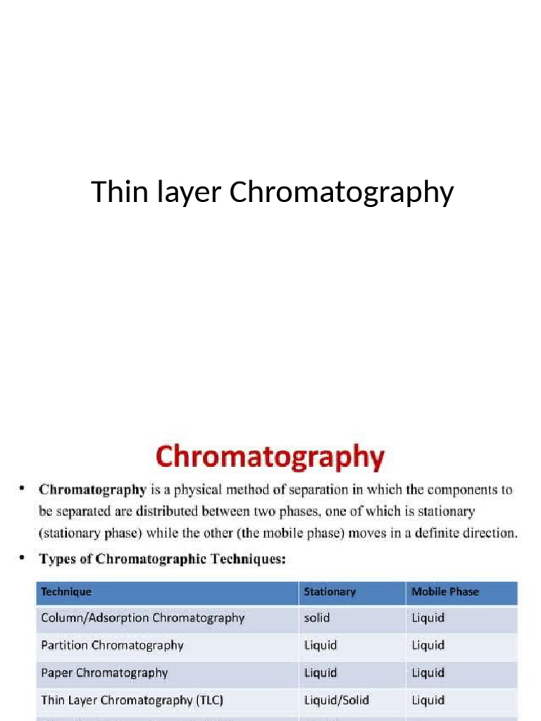 Thin layer chromatography | PDF