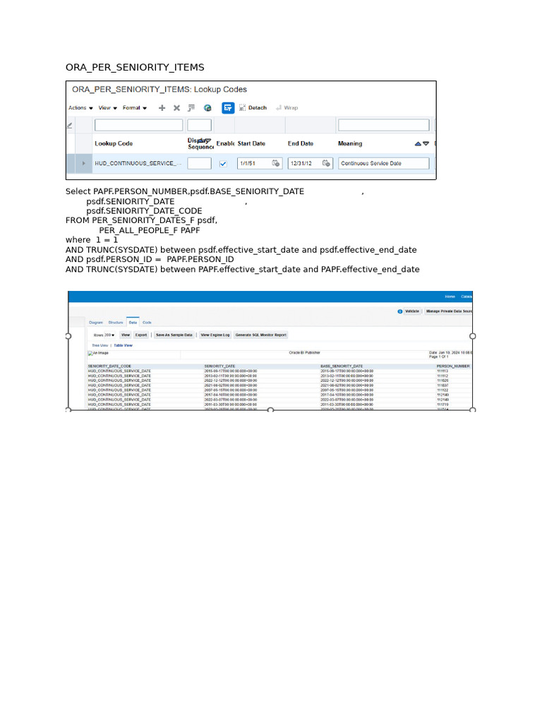 Employee Seniority Data Query | PDF