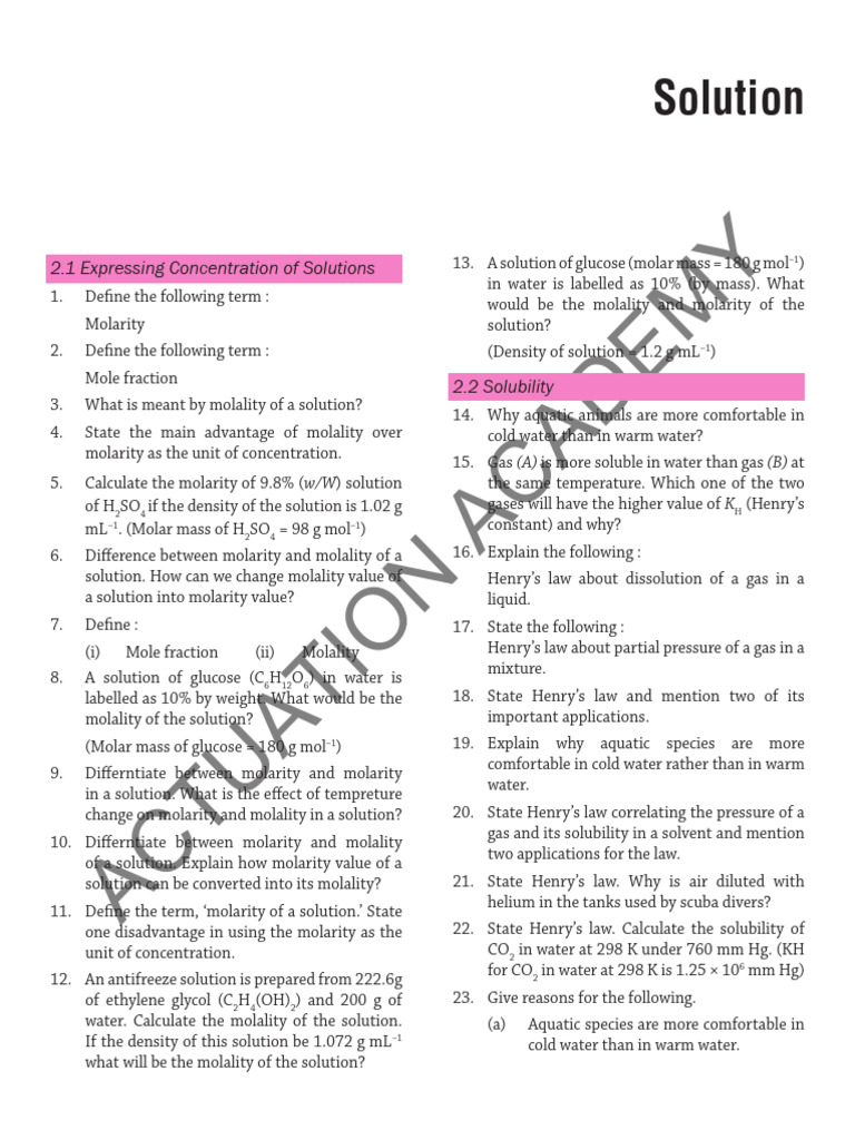 Chemistry Concentration Guide | PDF | Scientific Phenomena | Chemical ...
