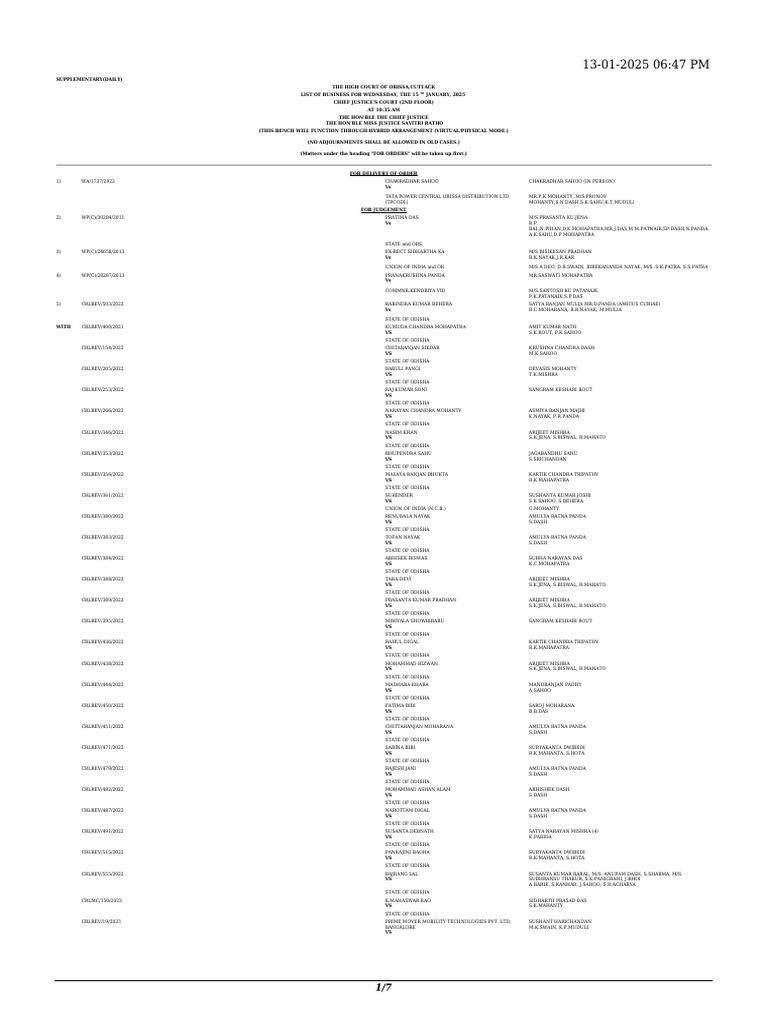Display Causelist (3) | PDF