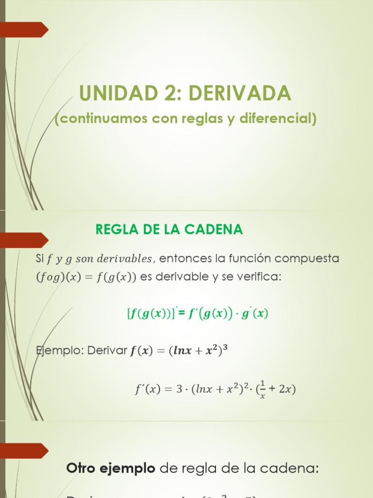UNIDAD-2-ANAMA-2022-derivada-2da-parte-teorico | PDF | Derivado | Logaritmo