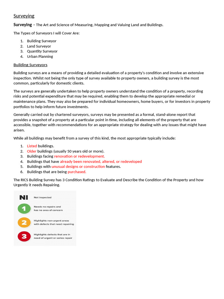 Types of Surveyors and Their Roles | PDF | Surveying | Roof