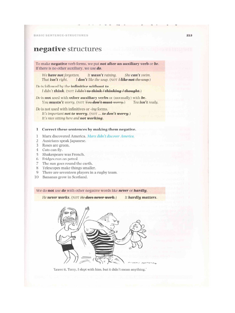 HEW TEST Negative Structures Questions 213-215 | PDF