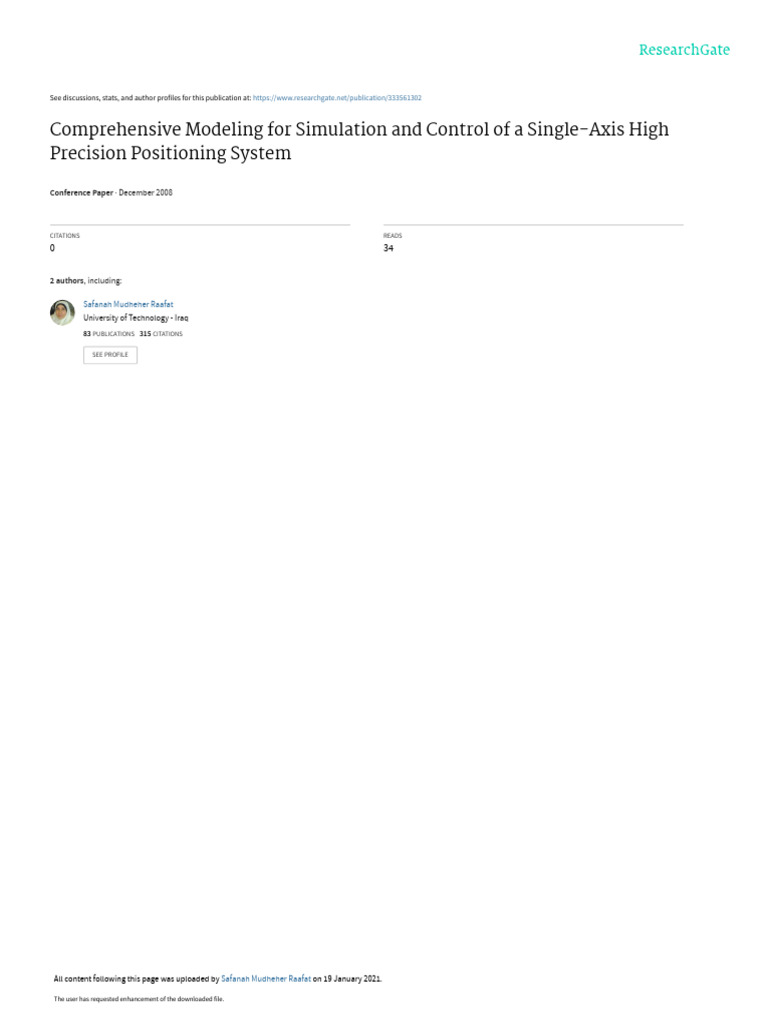 Comprehensive Modeling | PDF | Accuracy And Precision | Friction