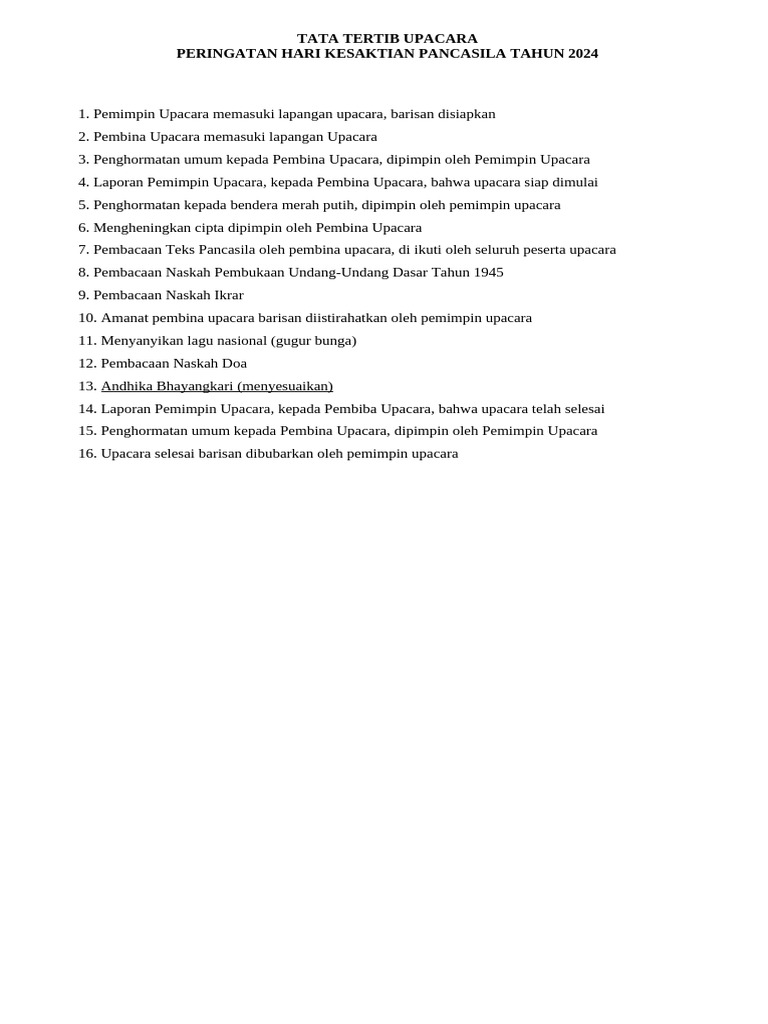 Tata Tertib Upacara-1 | PDF