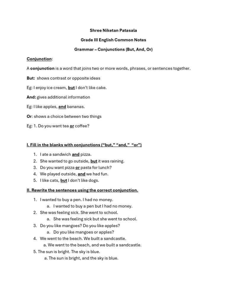 Eng Grammer Conjunction | PDF