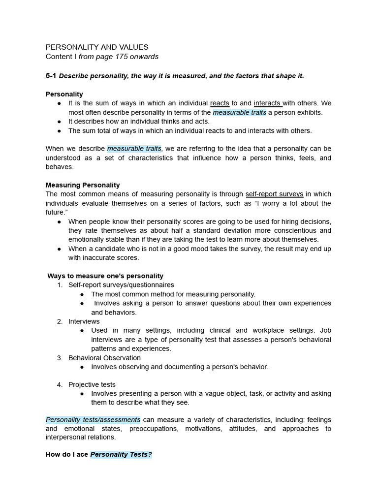Personality Traits & Assessment Guide | PDF | Dark Triad | Extraversion And Introversion