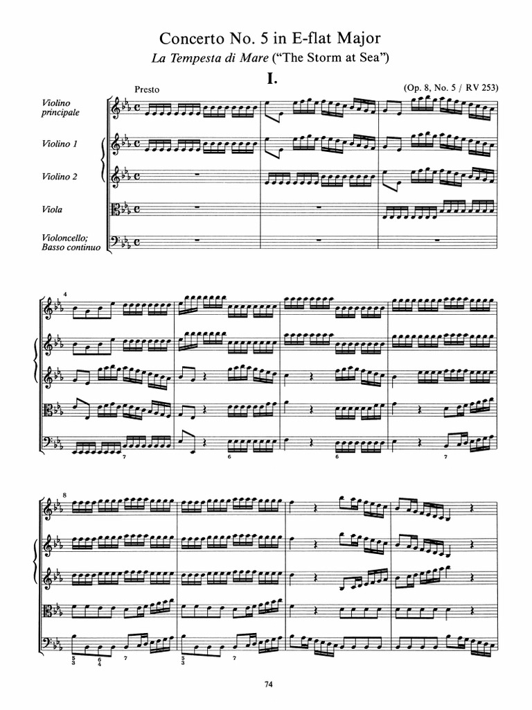 Vivaldi, Op.8,5-1 | PDF