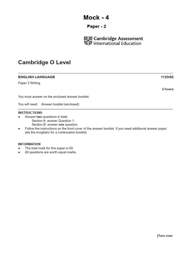 Mock - 4 - Paper 2 - QP | PDF | Learning | Human Communication