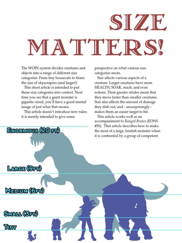 Understanding Creature Size Categories | PDF