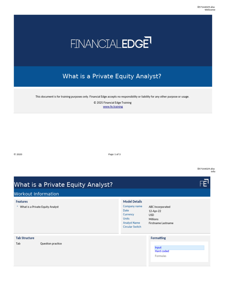Private Equity Analyst Training Overview | PDF | Business | Financial ...