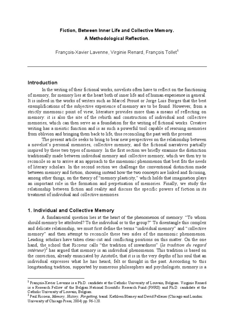 Collective Memory | Memory | Imagination