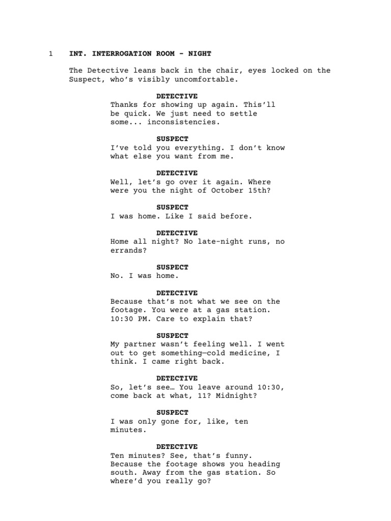 Detective-Suspect Audition Sides 1 | PDF