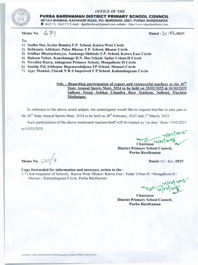 671 - 21 - 02 - 2025 - Katwa West - Bhatar - Katwa East - Sadar Urban ...